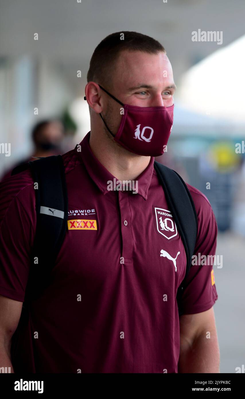 Coen Hess of the Queensland Maroons State of Origin team arrives at ...