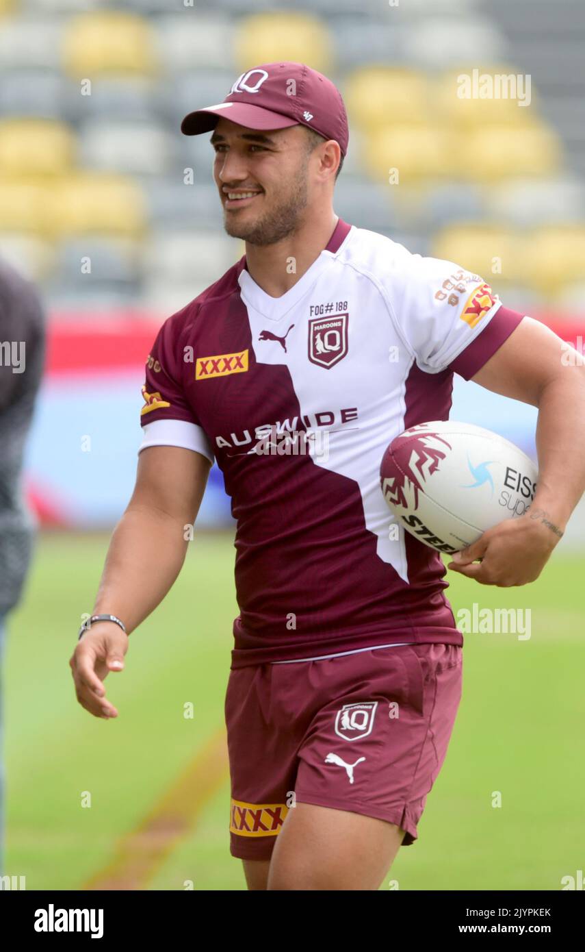 Val Holmes during the Maroons Captain's training run at Queensland ...