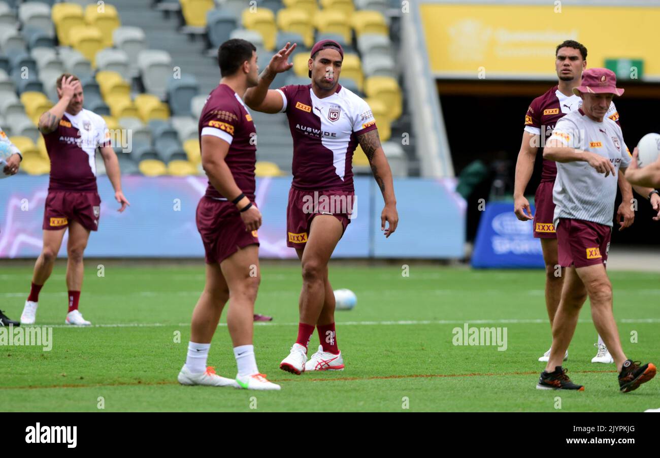 Maroons Captain's training run at Queensland Country Bank Stadium in ...