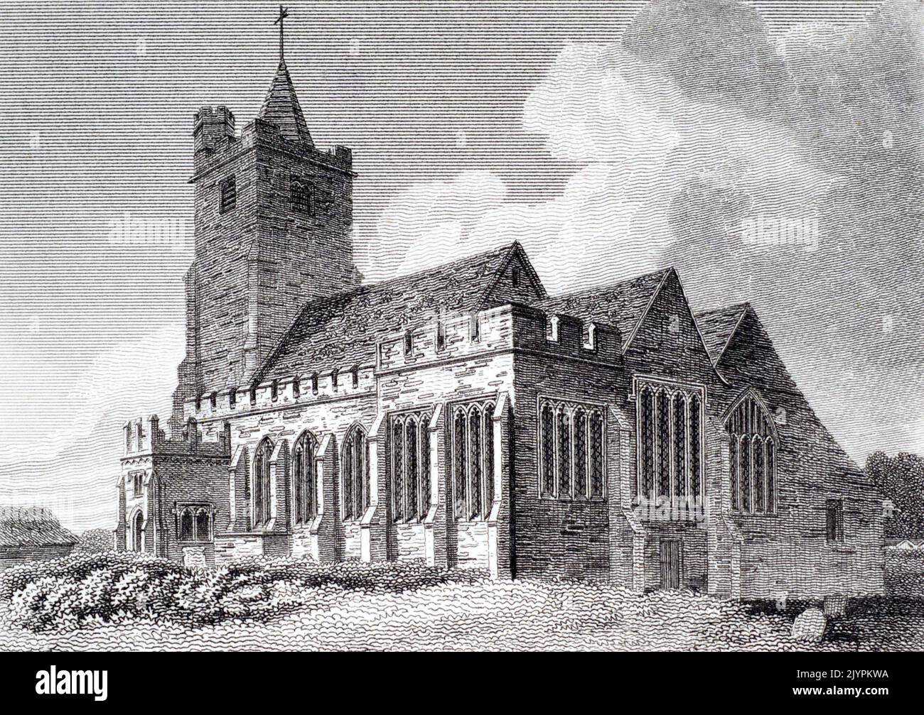 A historical view of Holy Trinity, Rayleigh Church, Essex, England, UK ...