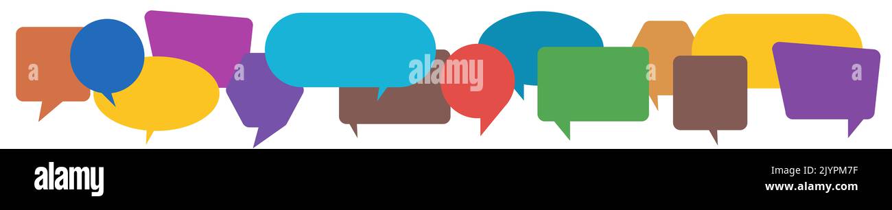 Colorful multicolored dialog speech bubbles. illustration of ...