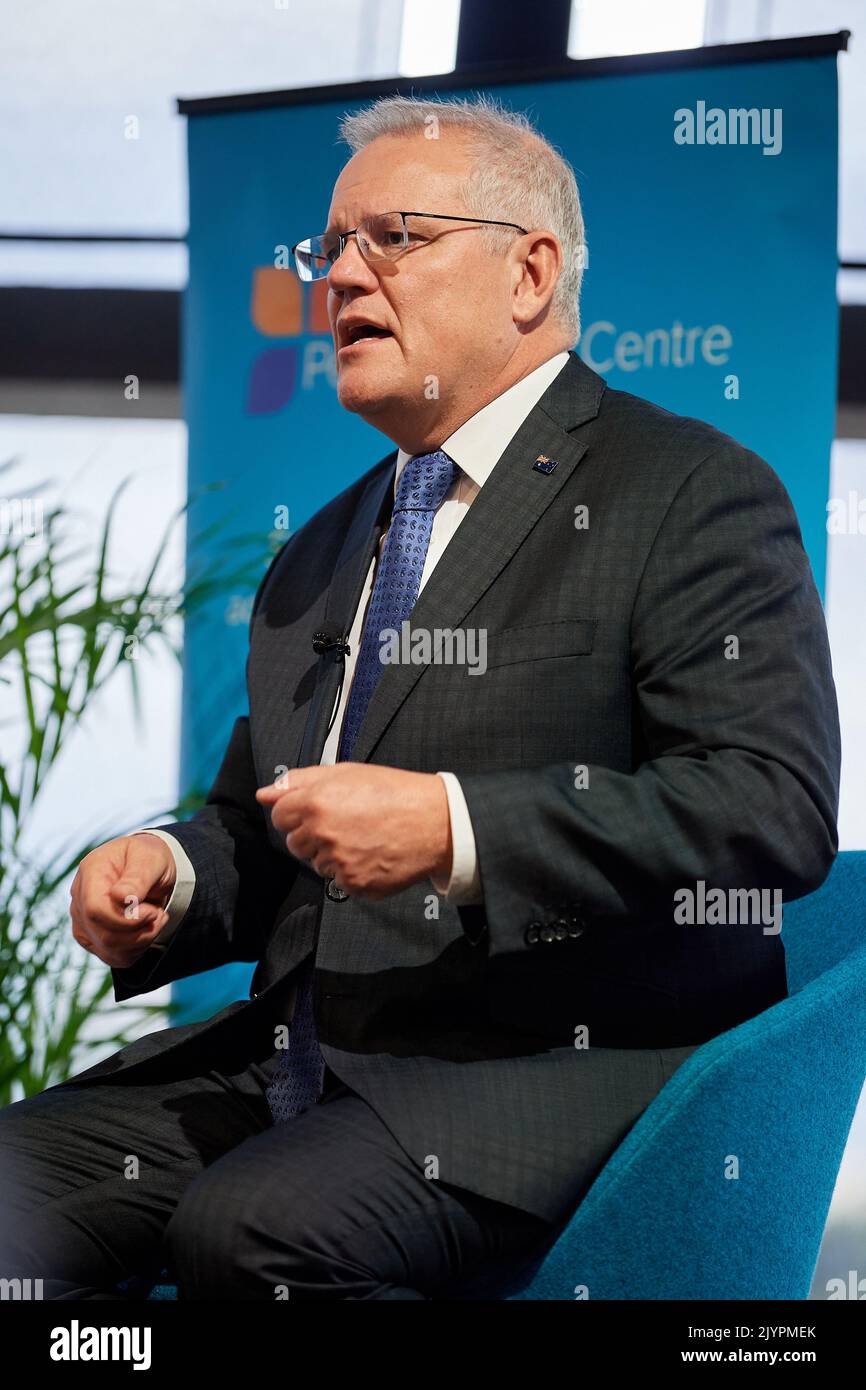 Prime Minister Scott Morrison addresses the Perth US Asia Centre at ...