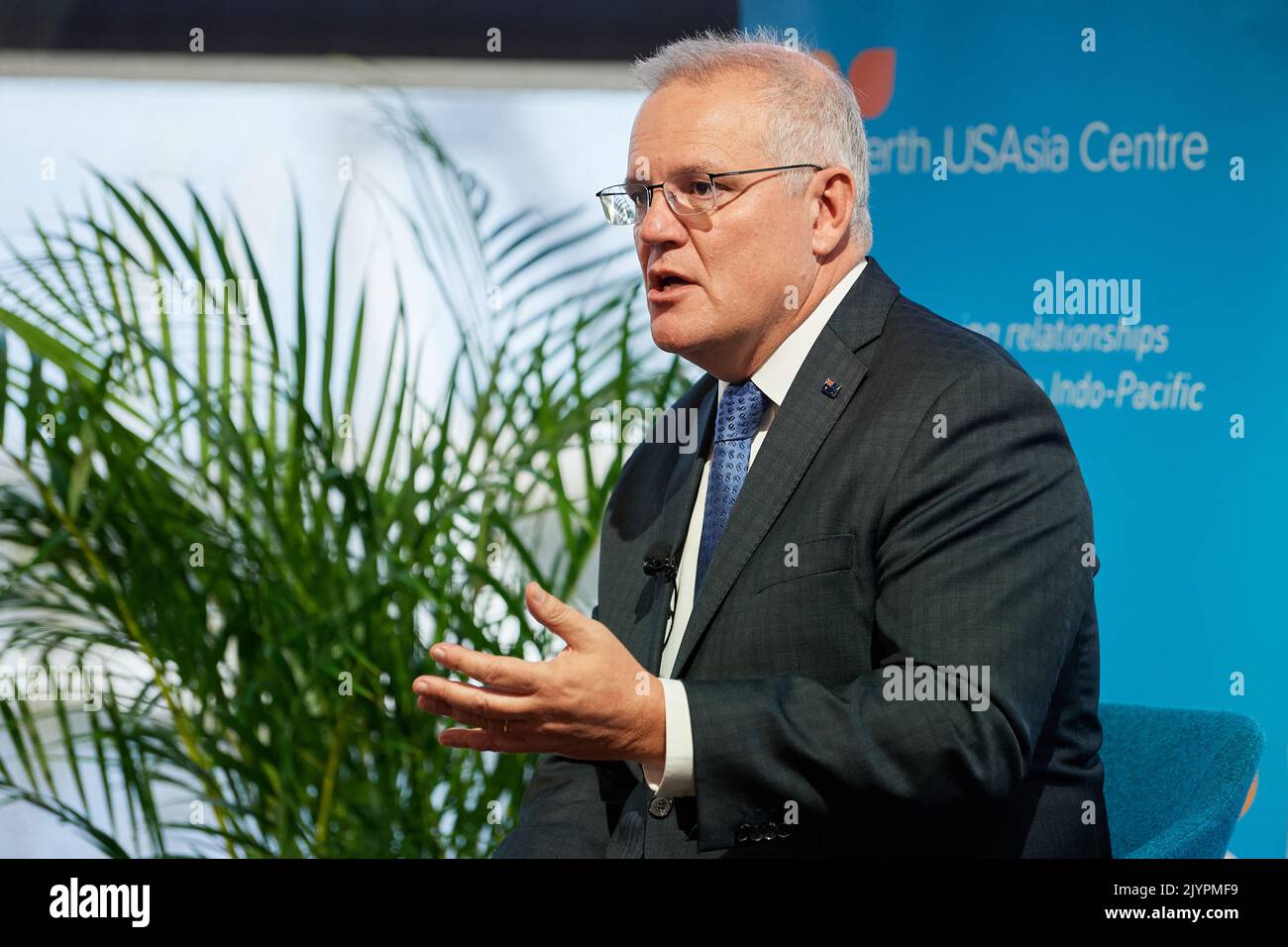 Prime Minister Scott Morrison addresses the Perth US Asia Centre at ...