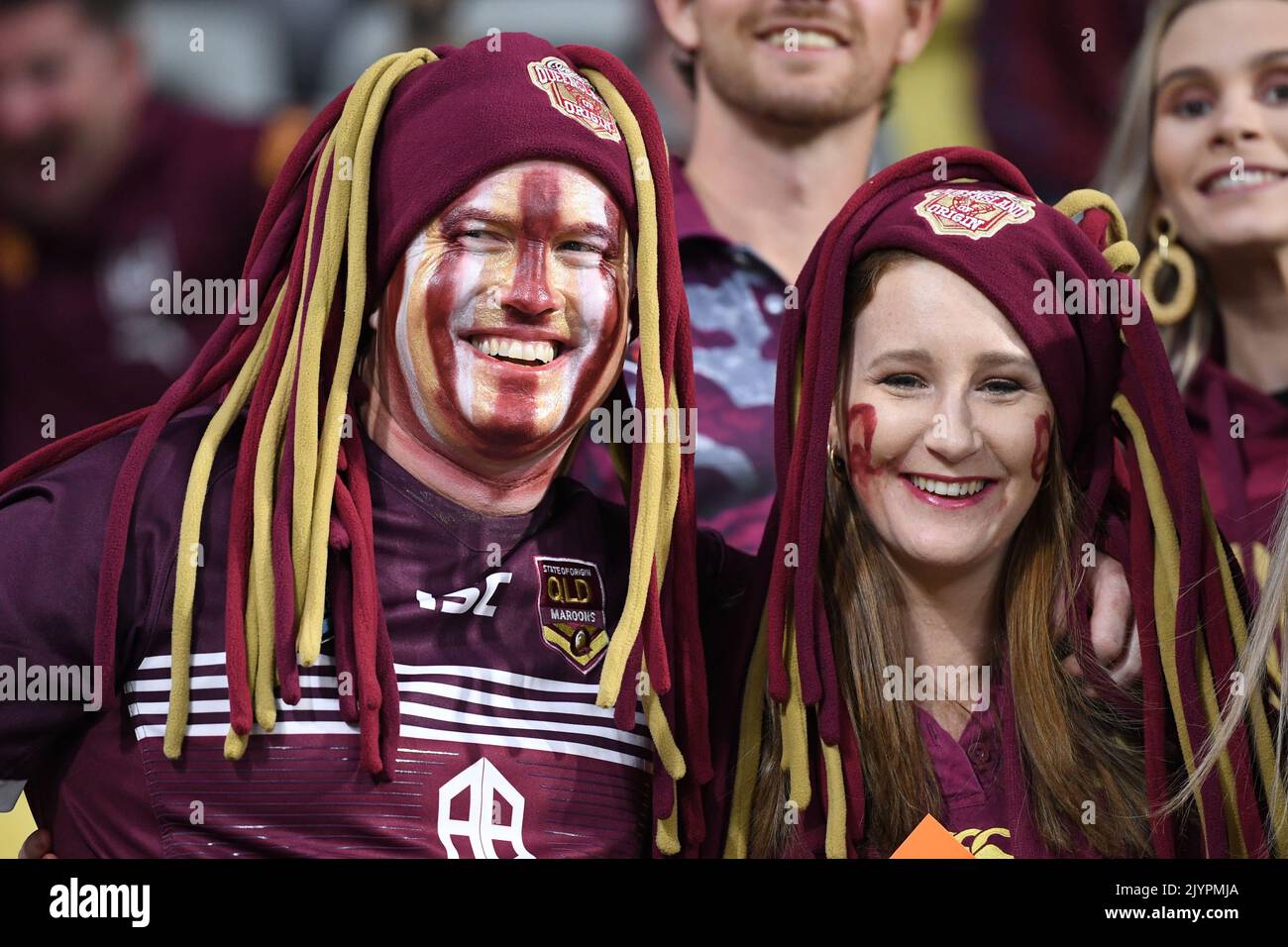Maroons supporters are seen before Game 1 of the 2021 State of Origin ...