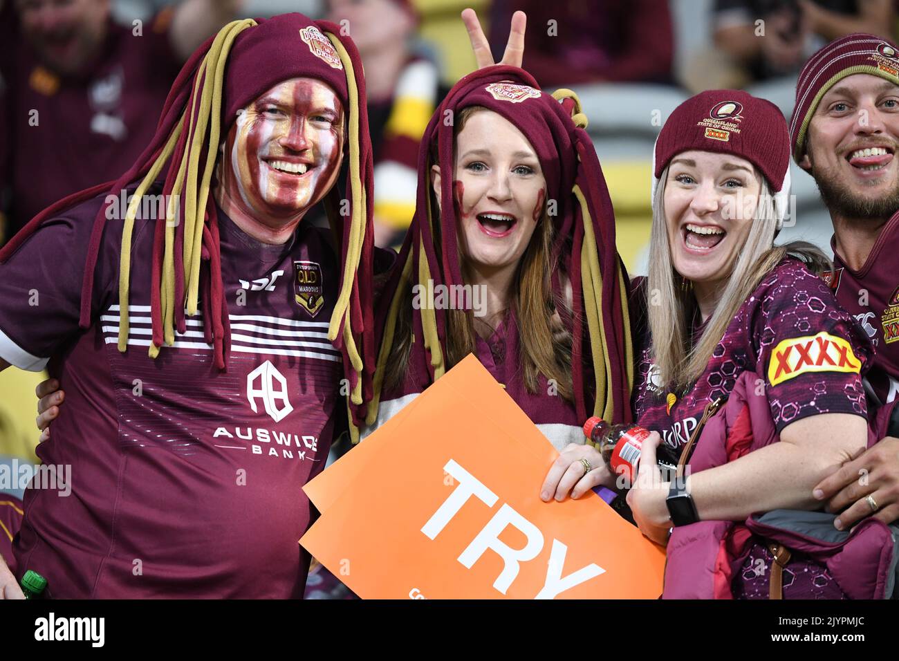 Maroons supporters are seen before Game 1 of the 2021 State of Origin ...