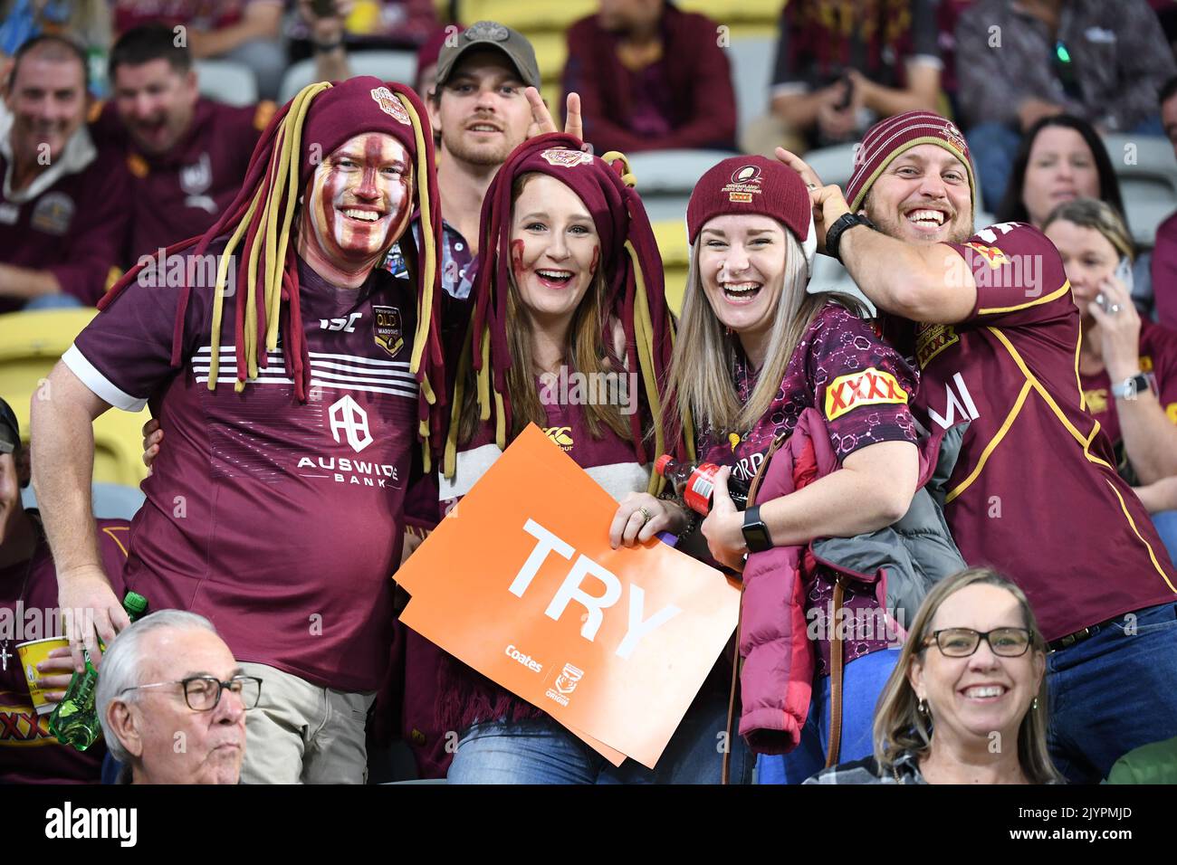 Maroons supporters are seen before Game 1 of the 2021 State of Origin ...