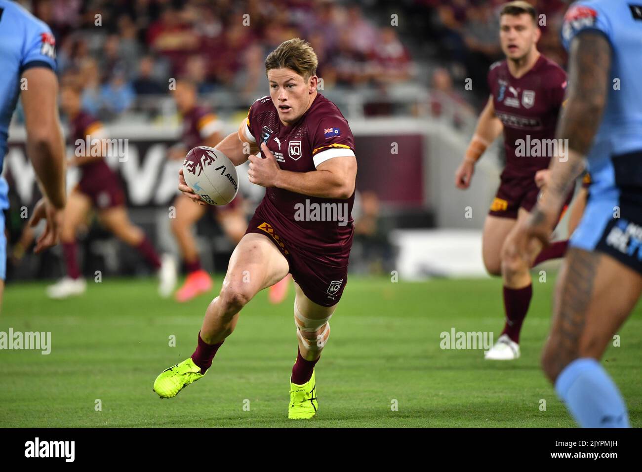 Harry Grant of the Maroons in action during Game 1 of the 2021 State of ...