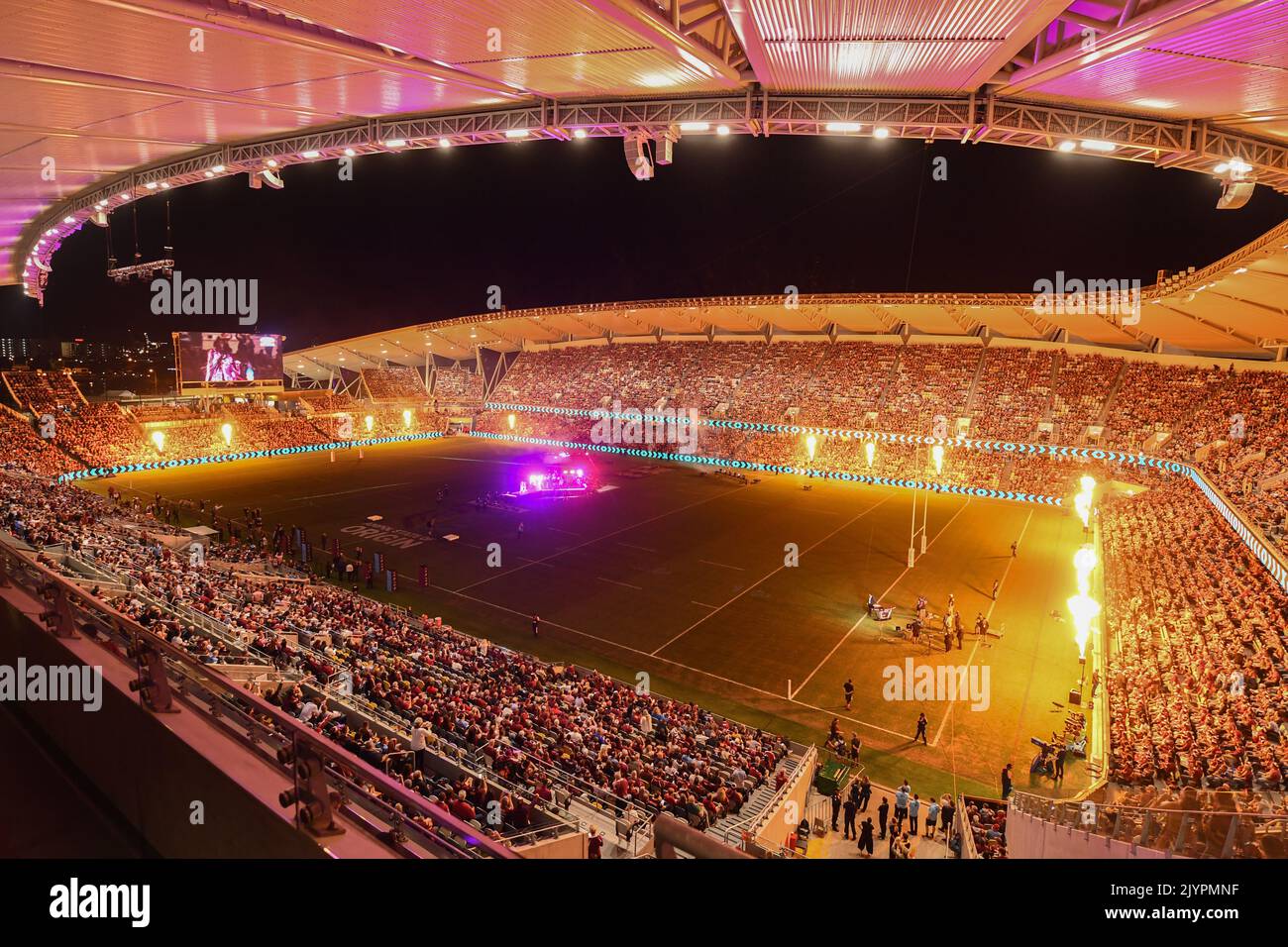Fireworks are seen for the start of Game 1 of the 2021 State of Origin ...