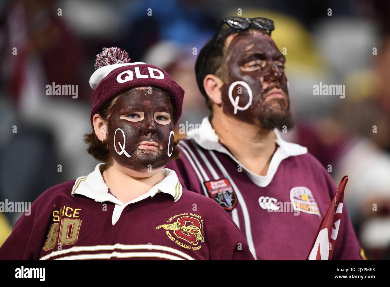 Maroons supporters look on during Game 1 of the 2021 State of Origin ...