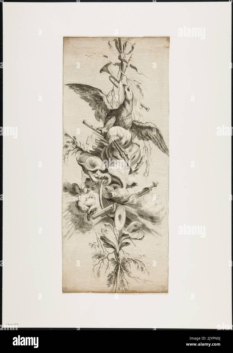 The trophy is an ornamental piece featuring an eagle, musical ...