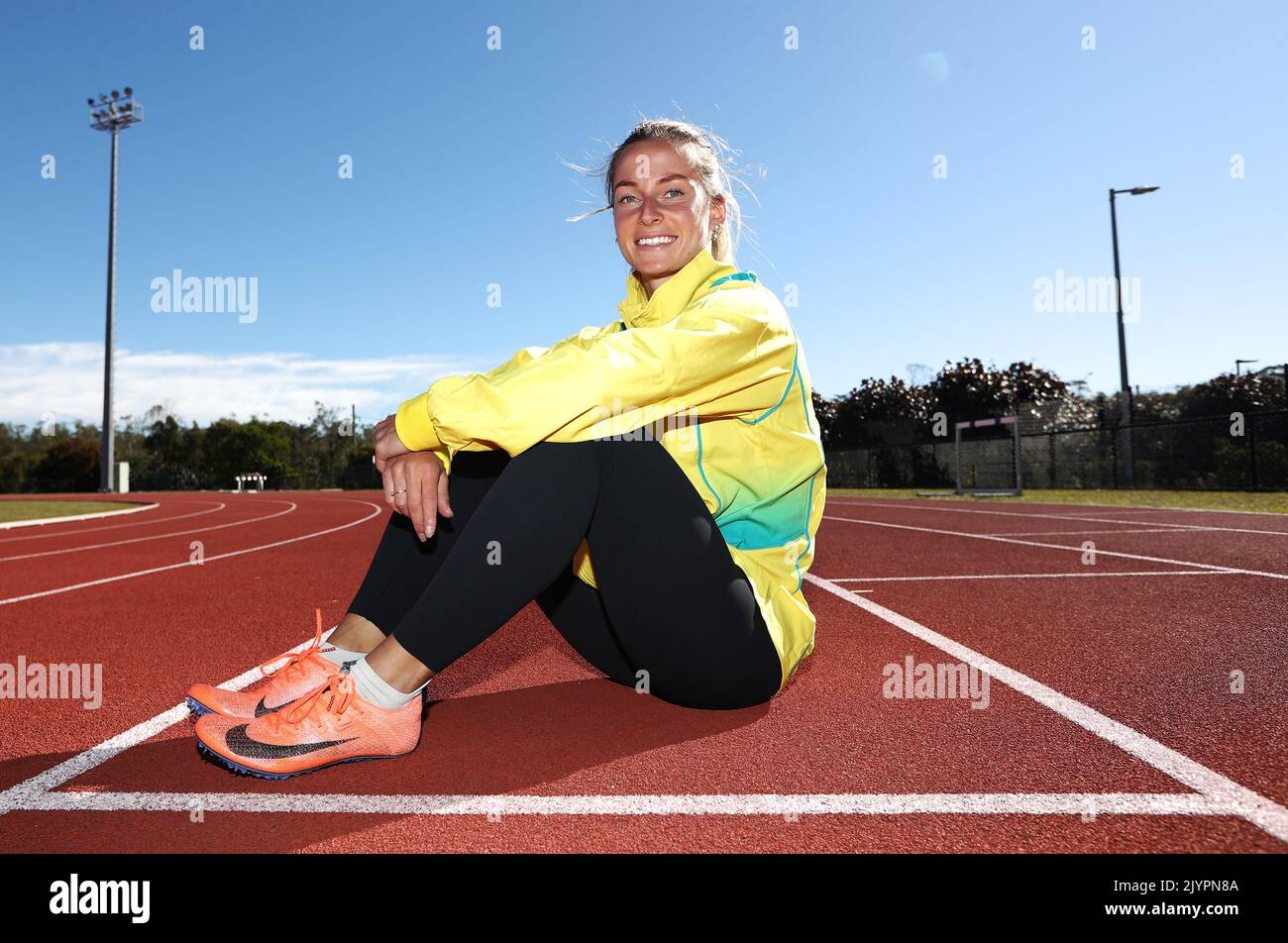 Hana Basic during a media event for the Australian Olympic sprinting ...