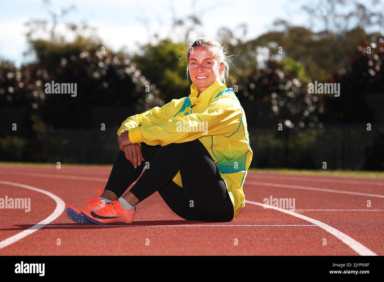 Hana Basic during a media event for the Australian Olympic sprinting ...