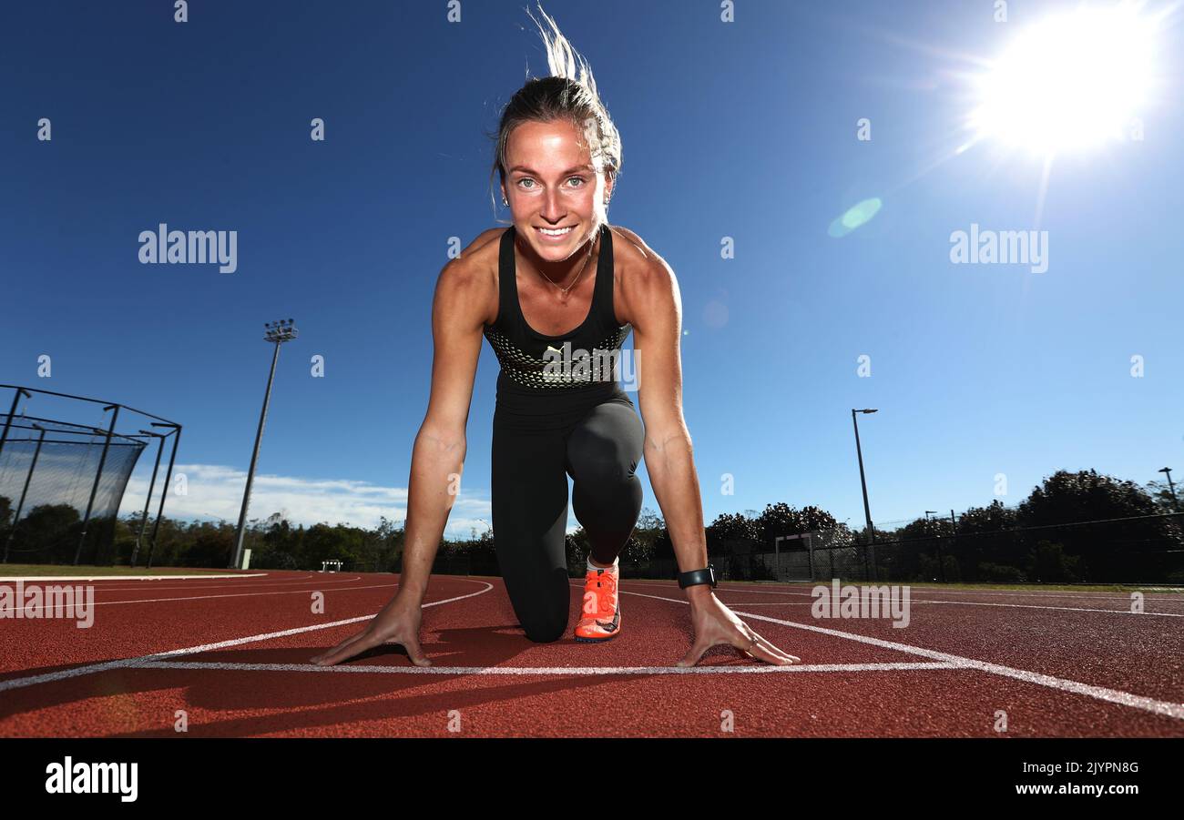 Hana Basic during a media event for the Australian Olympic sprinting ...