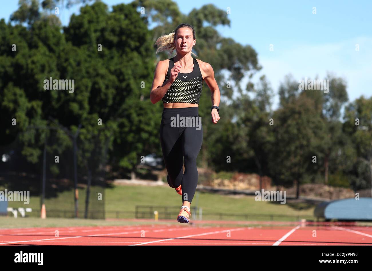 Hana Basic during a media event for the Australian Olympic sprinting ...