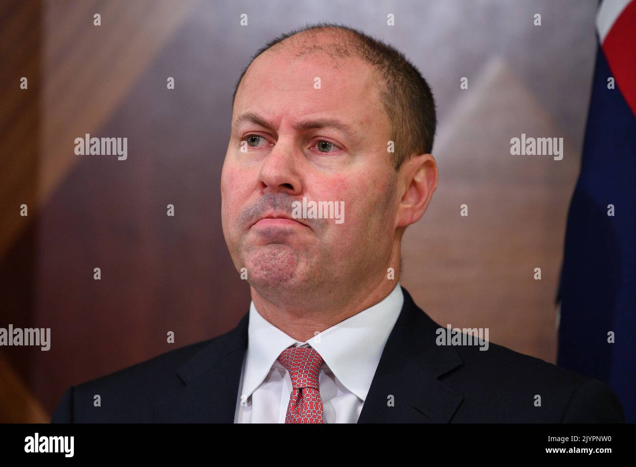 Treasurer Josh Frydenberg speaks to the media during a press conference ...