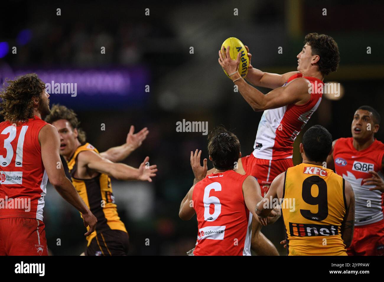 Sam Wicks of the Swans during the Round 13 AFL match between the Sydney ...
