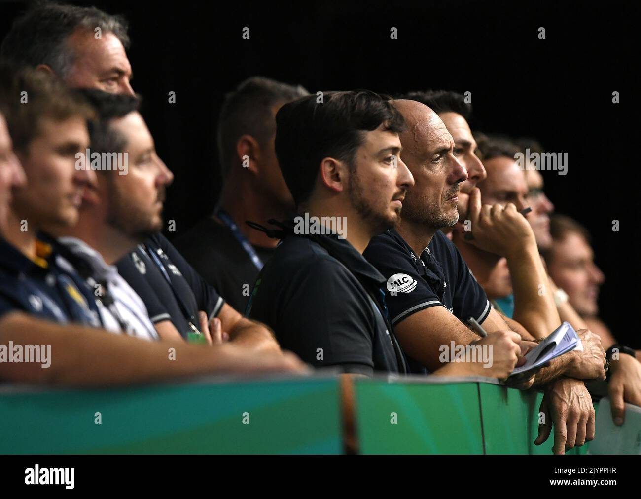 Swim coaches look on during competition on Day 1 of the Australian ...