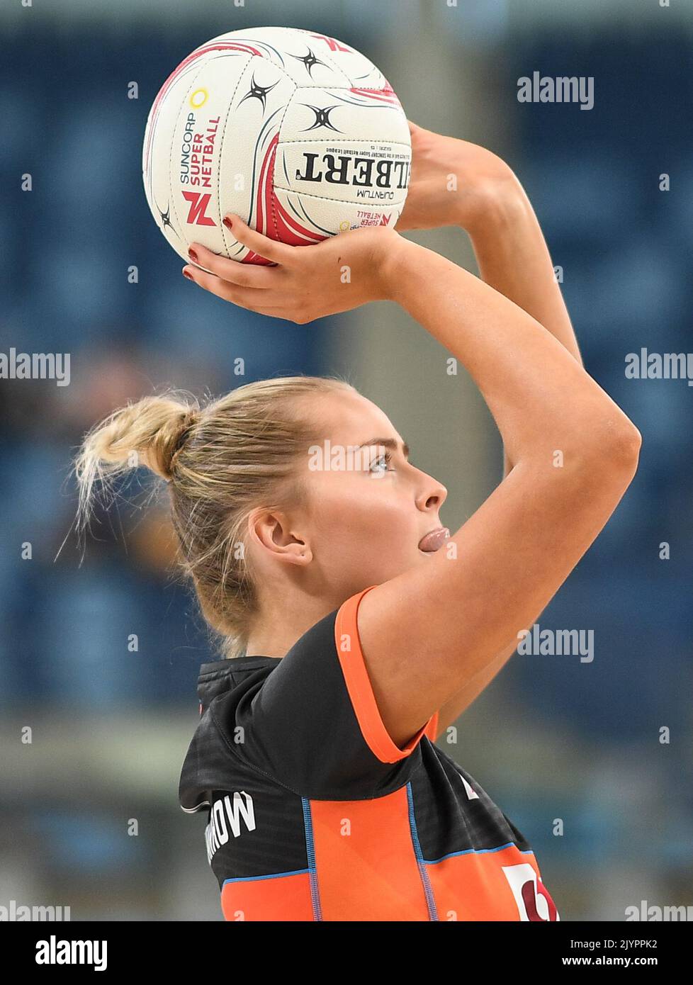 Matisse Letherbarrow of the Giants practicing before the Round 7 Super ...