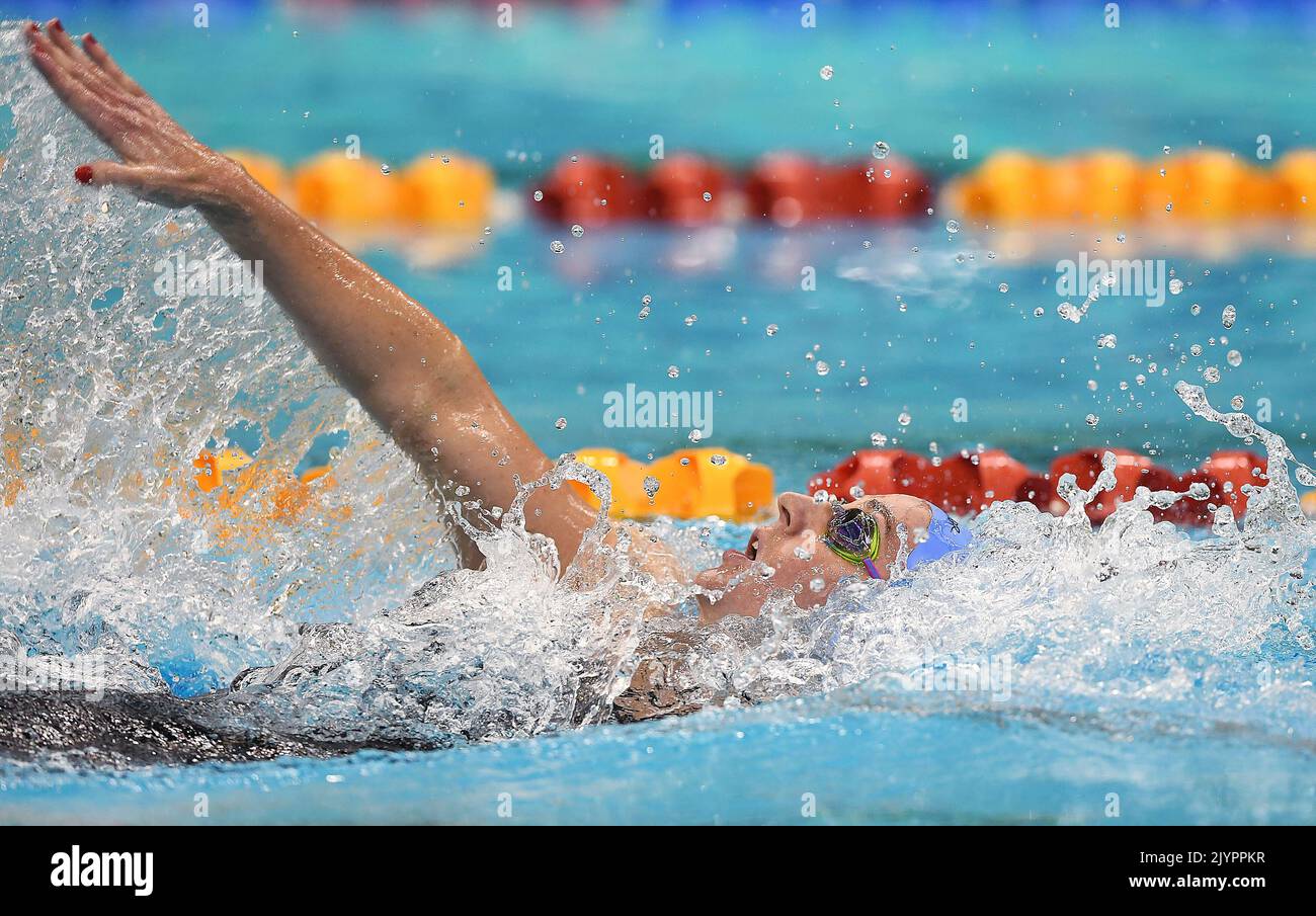 Meg Bailey swimming in the Women’s 400m Individual Medley heats on Day ...