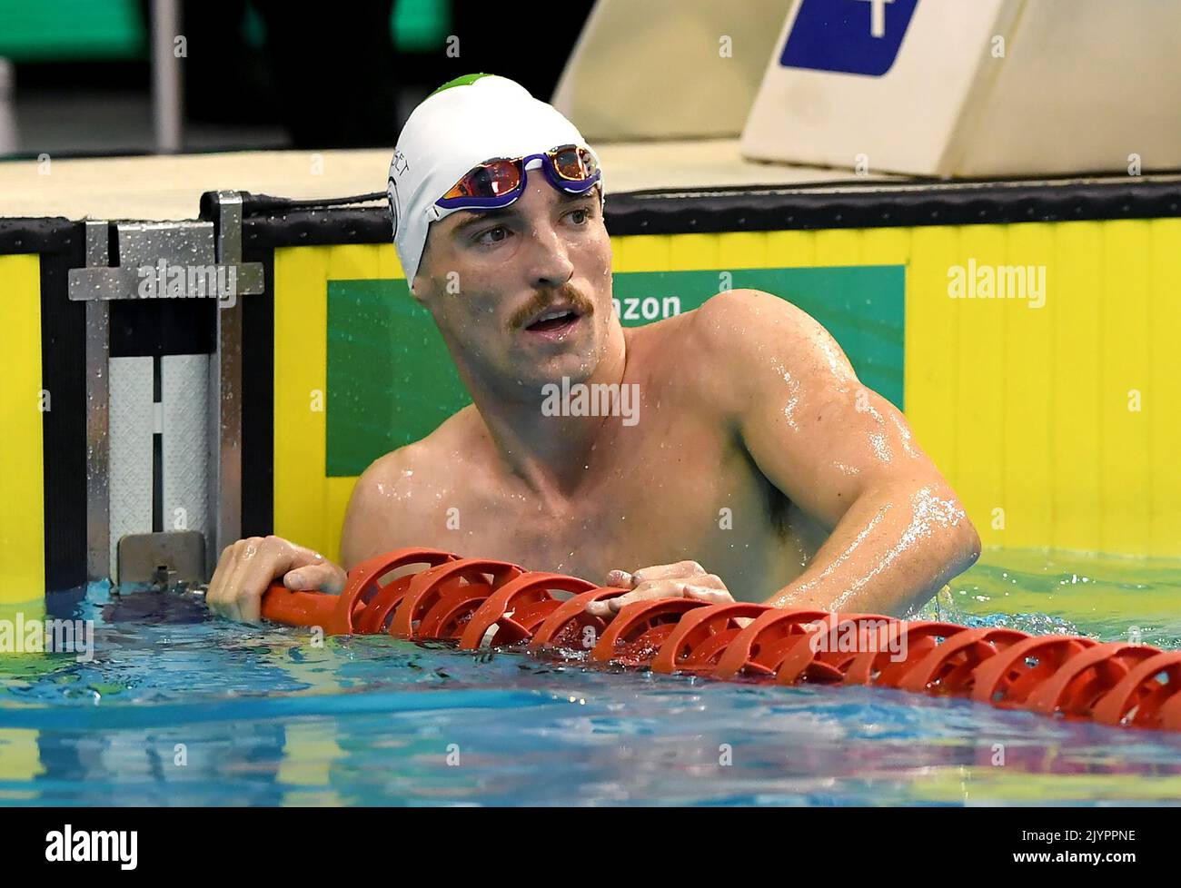 Tom Gallagher looks on following the Mens 400m Freestyle Multi-Class S6 ...