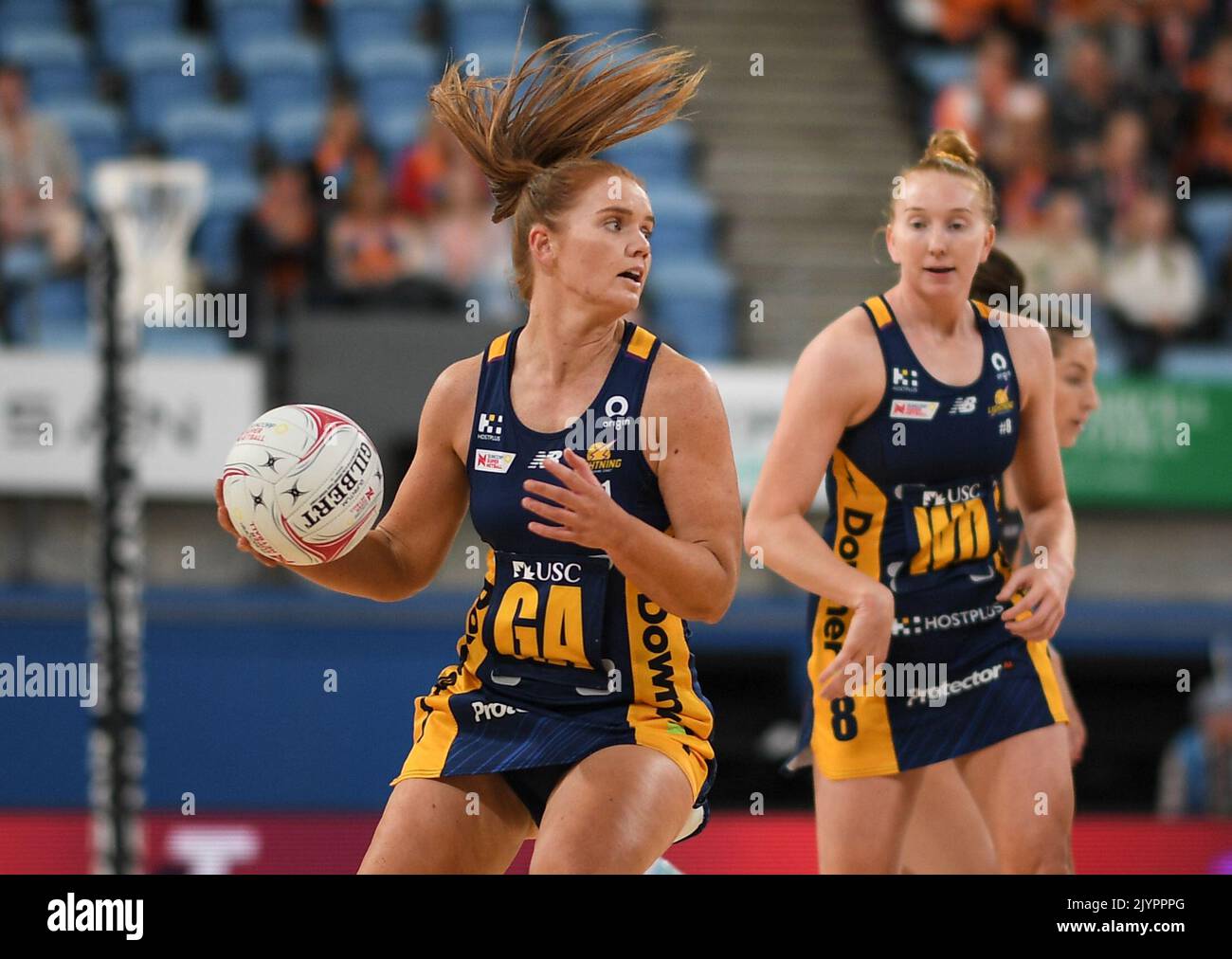 Steph Wood of the Lightning during the Round 7 Super Netball match ...