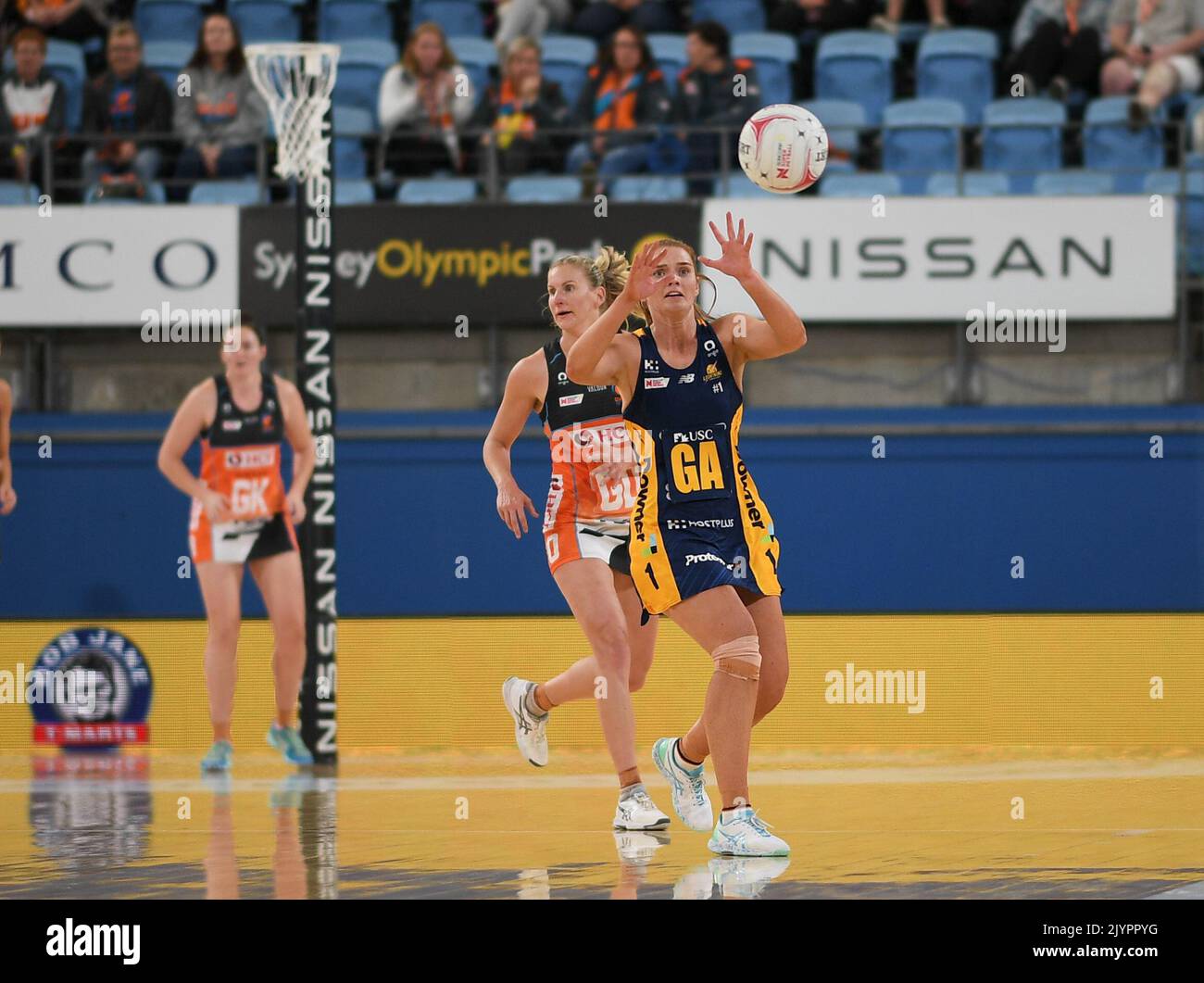 Steph Wood of the Lightning during the Round 7 Super Netball match ...