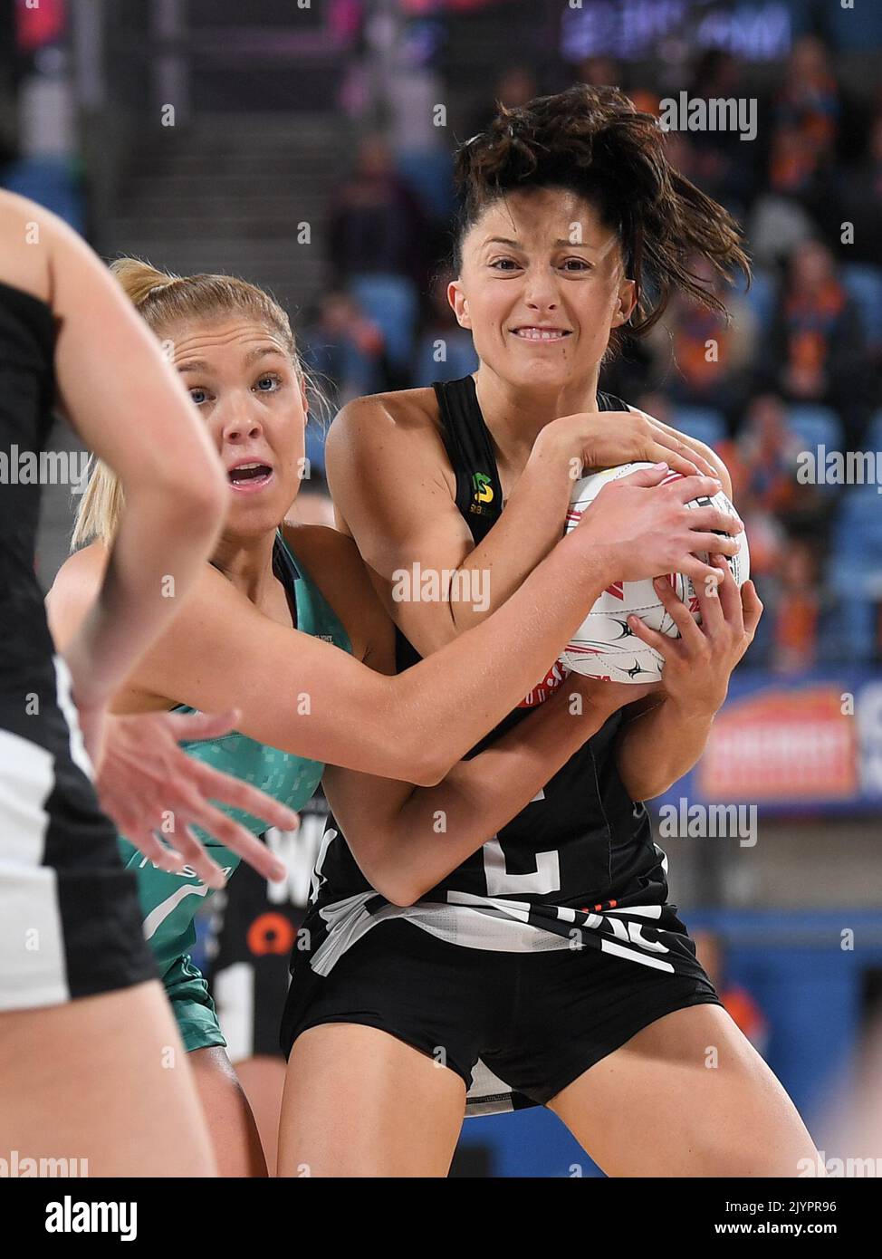 Molly Jovic of the Magpies during the Round 7 Super Netball match ...