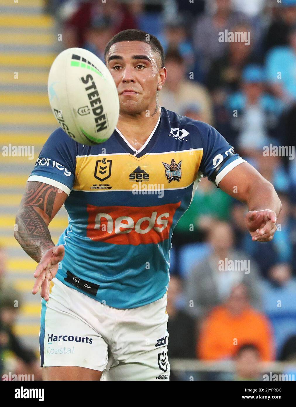 Erin Clark of the Titans in action during the Round 14 NRL match ...
