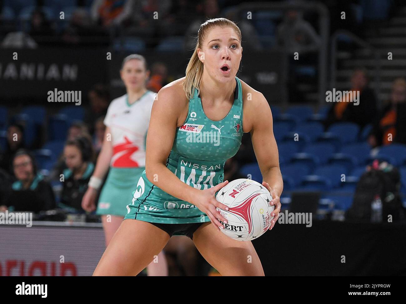 Hannah Mundy of the Vixens during the Round 7 Super Netball match ...