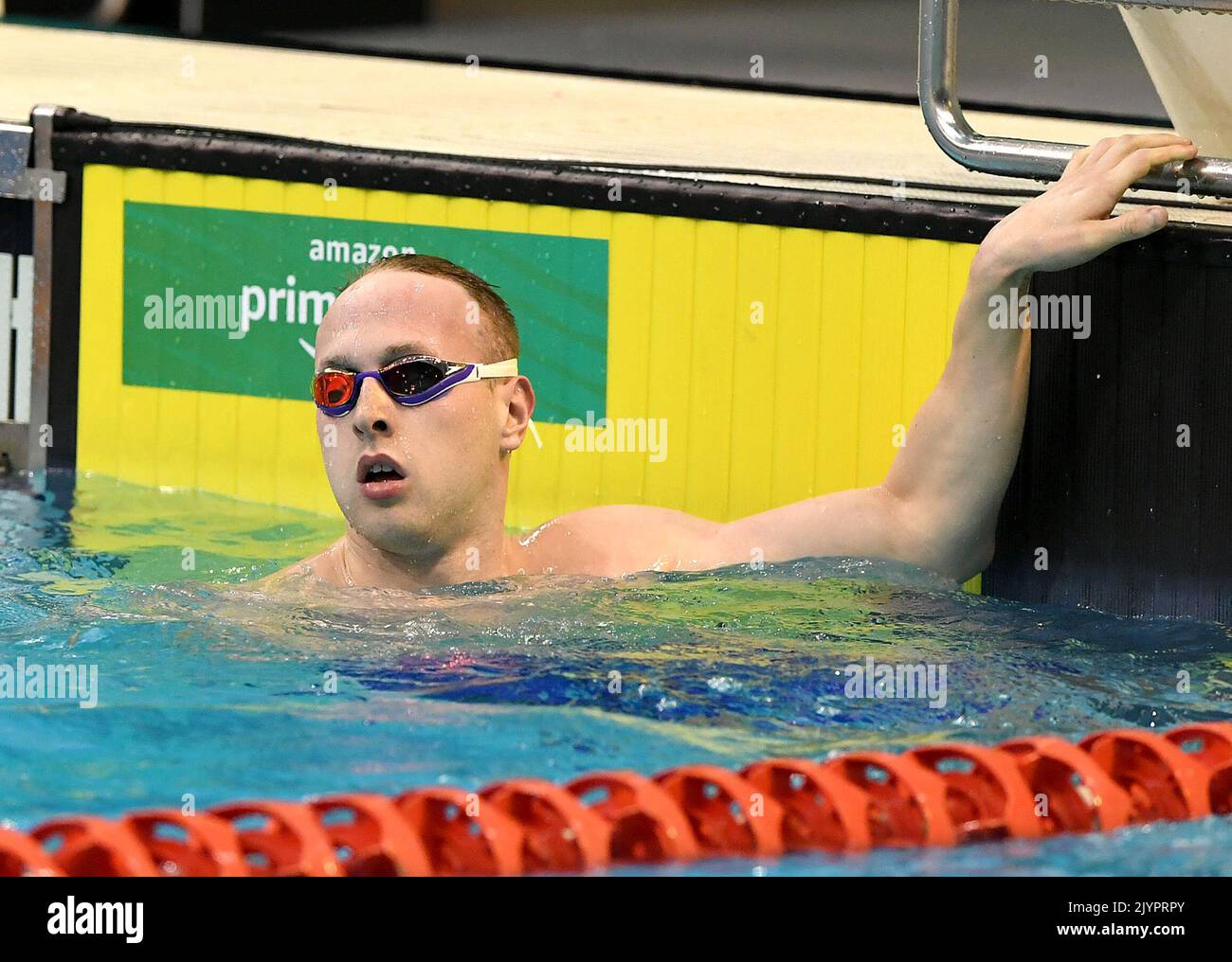 Matthew Wilson looks on following the Mens 100m Breaststroke Final on ...