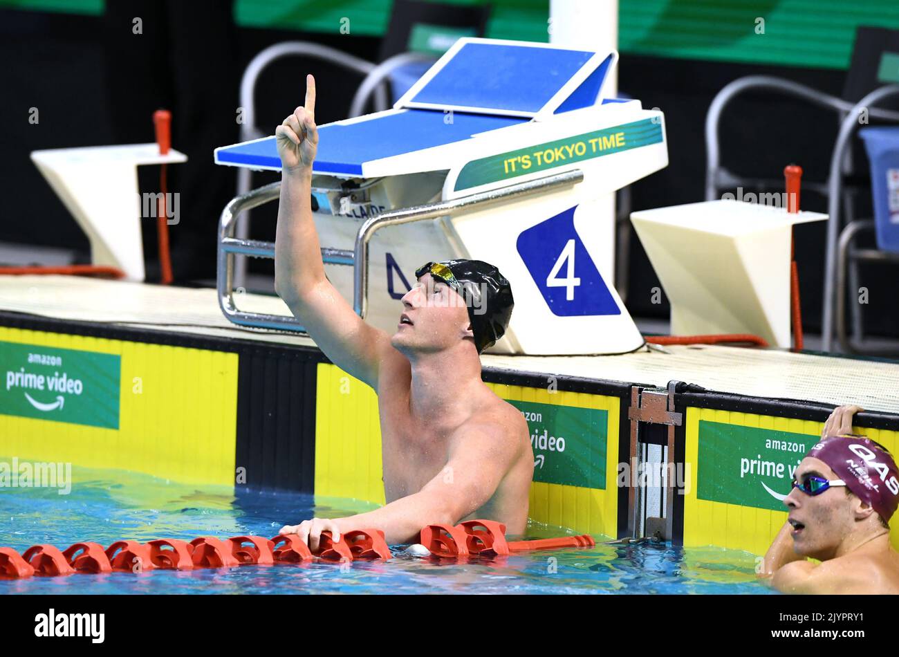 Elijah Winnington reacts after winning the Men’s 400m Freestyle Final ...