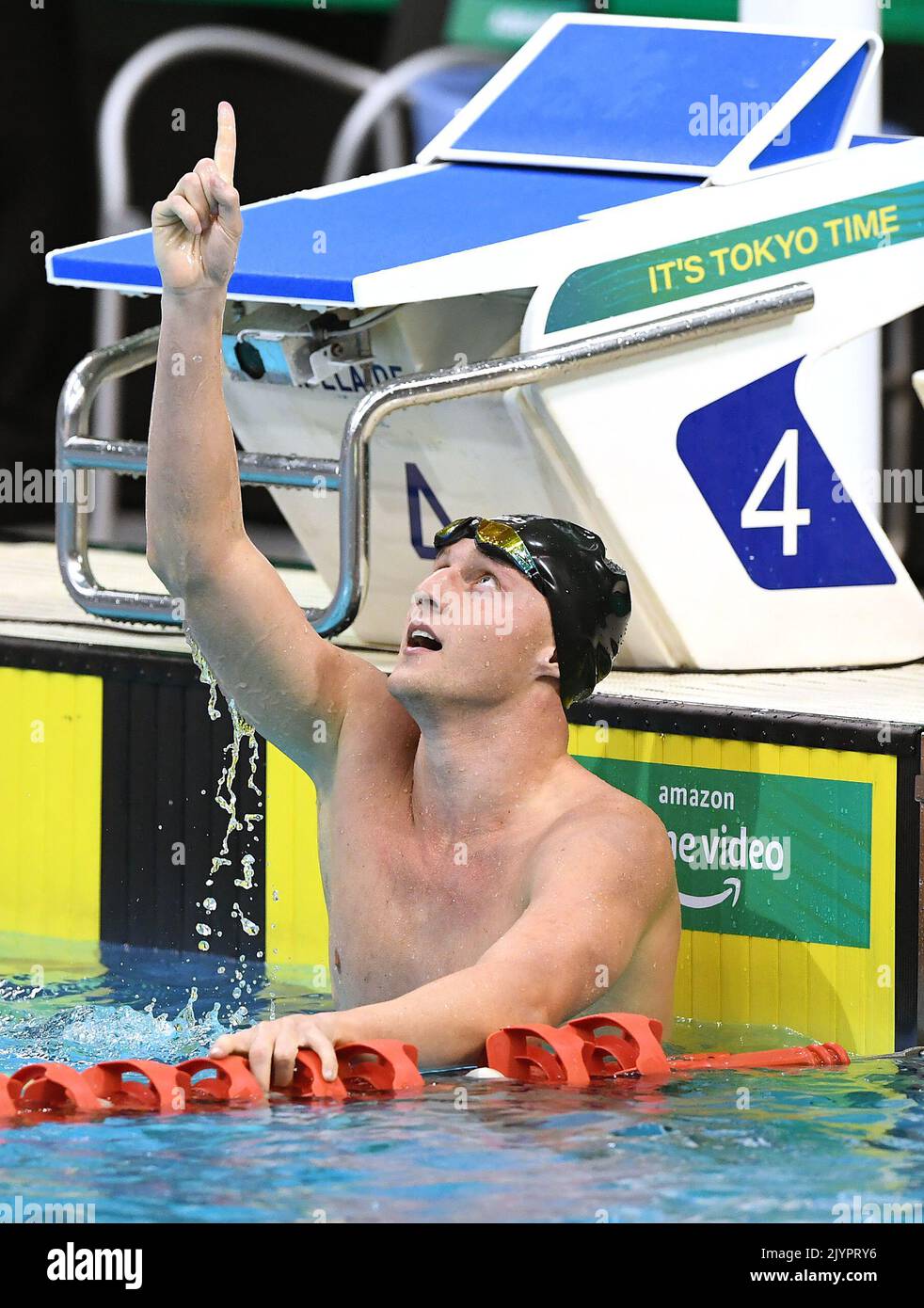 Elijah Winnington reacts after winning the Men’s 400m Freestyle Final ...
