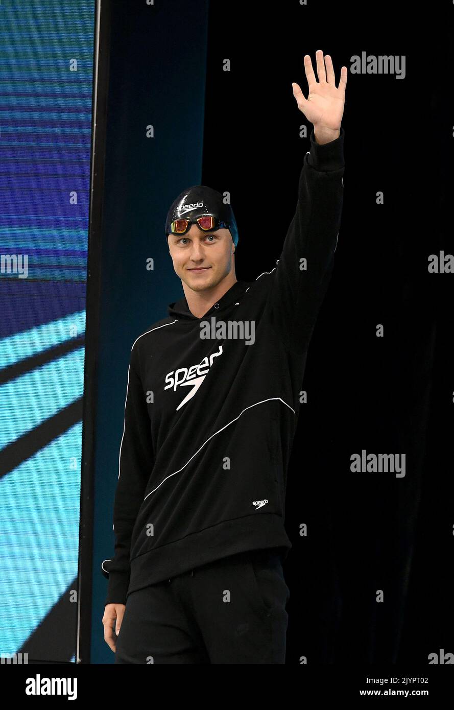 Elijah Winnington is seen prior to the Men’s 400m Freestyle Final on ...