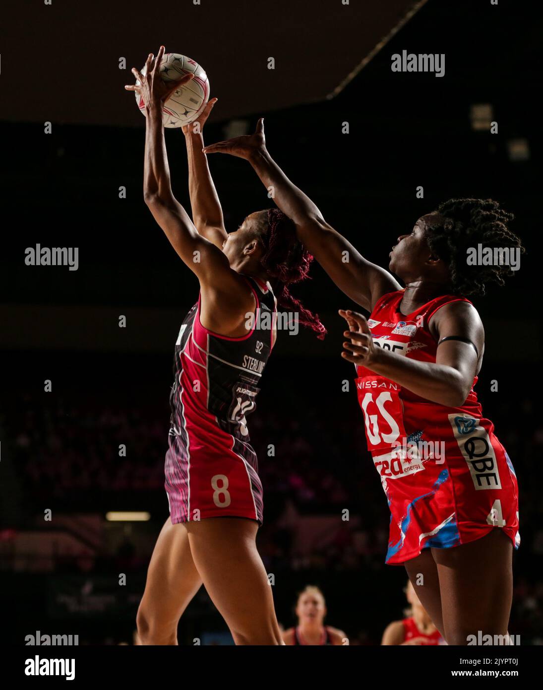 Shamera Sterling of the Thunderbirds intercepts Sam Wallace of the ...