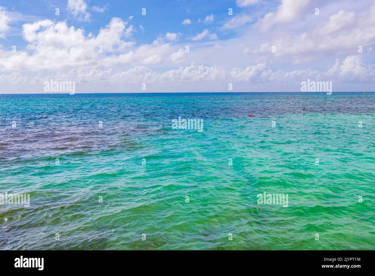 Tropical mexican beach landscape panorama with clear turquoise blue ...