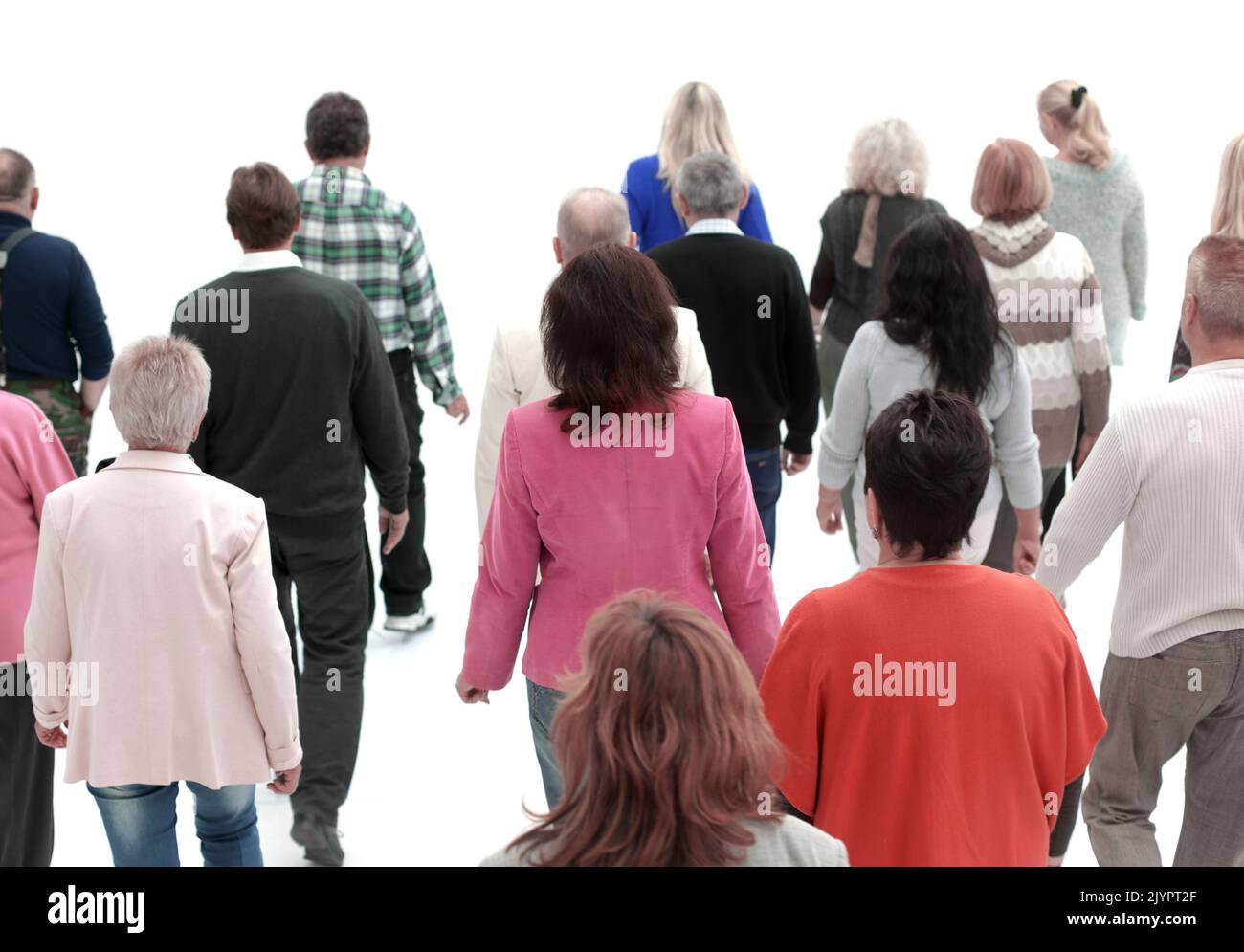 Group of people walking back rear view Stock Photo - Alamy