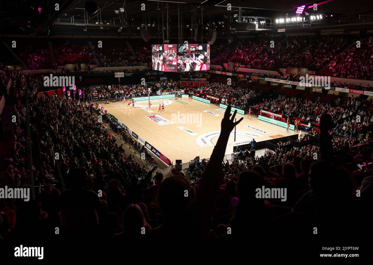 General View during the Round 7 Super Netball match between Adelaide ...