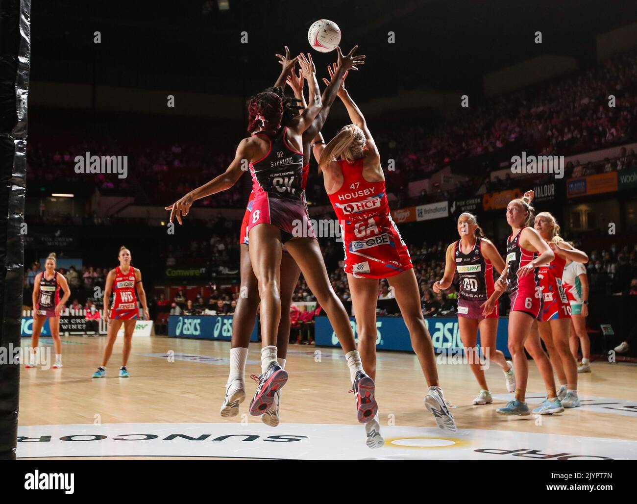 Shamera Sterling of the Thunderbirds competes with Sam Wallace and ...