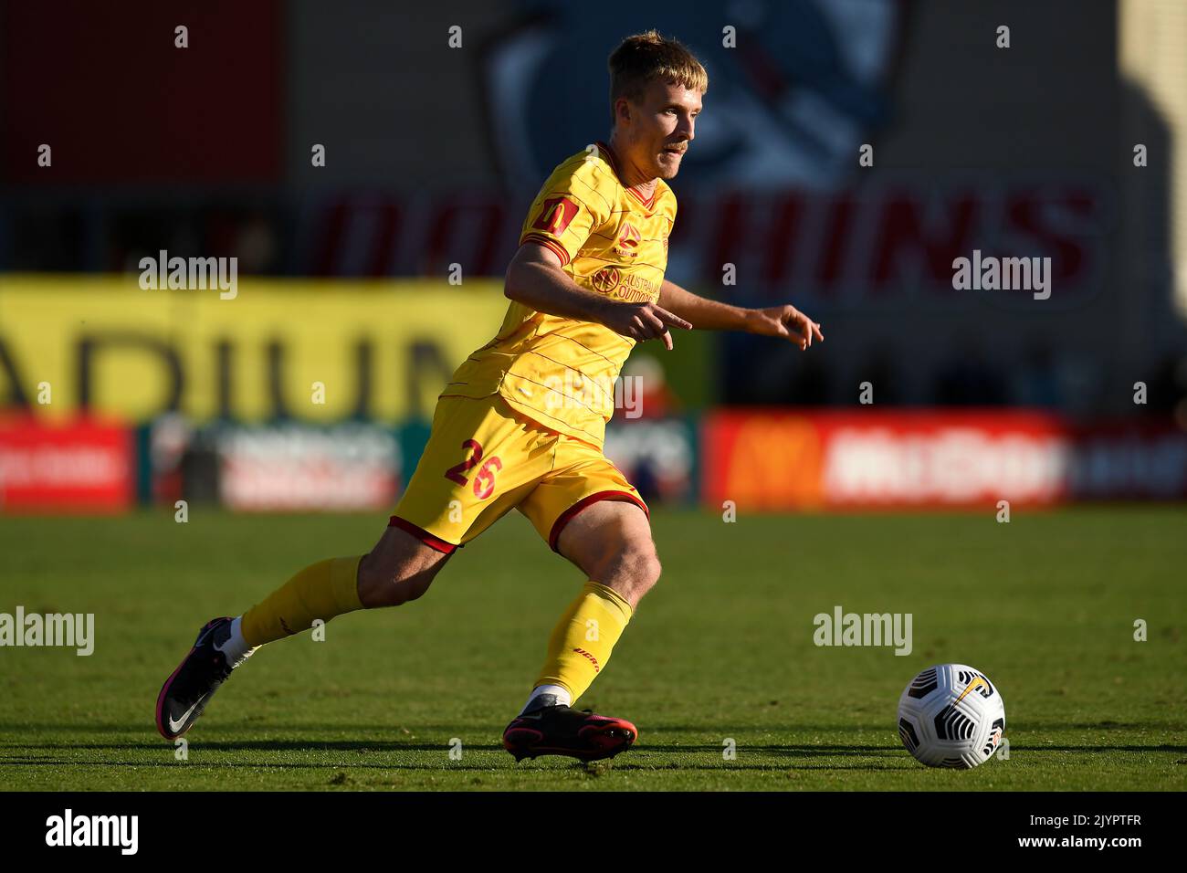 Ben Halloran of Adelaide United in action during the A-League ...