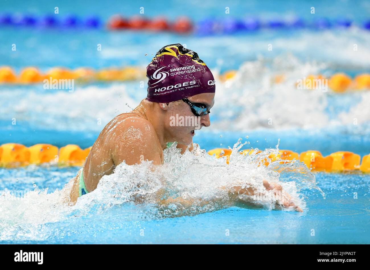 Chelsea Hodges swims during the Women’s 100m Breaststroke Final at the ...