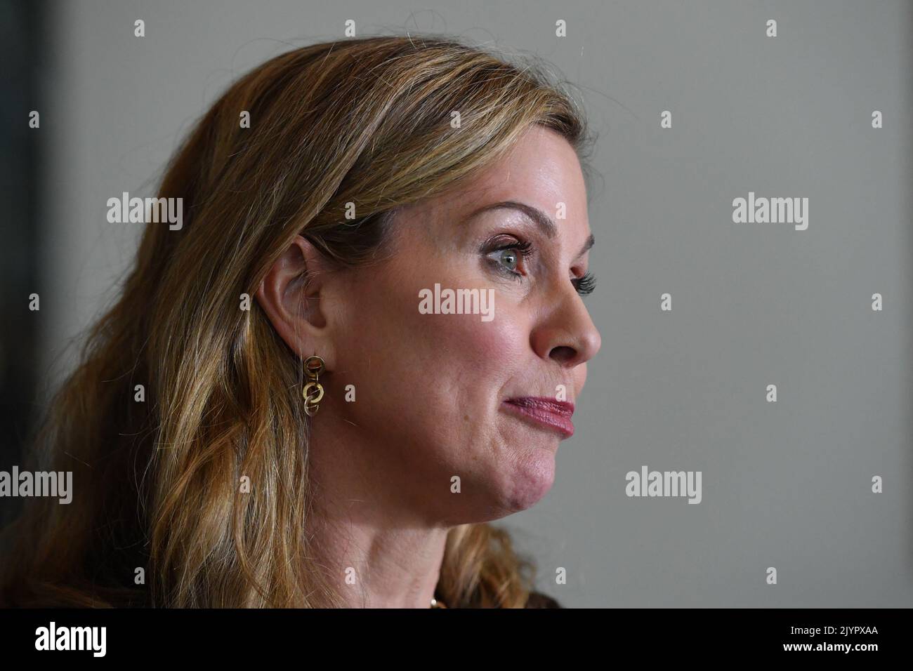 eSafety Commissioner Julie Inman Grant at a press conference at ...