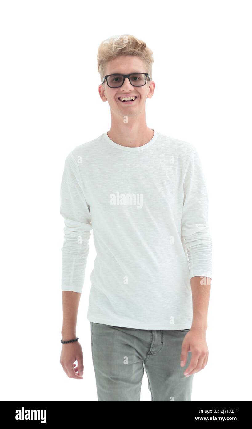 in full growth. confident young man striding forward Stock Photo - Alamy