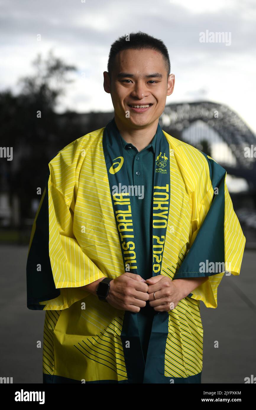 x poses for a photograph during the announcement of the Australian ...