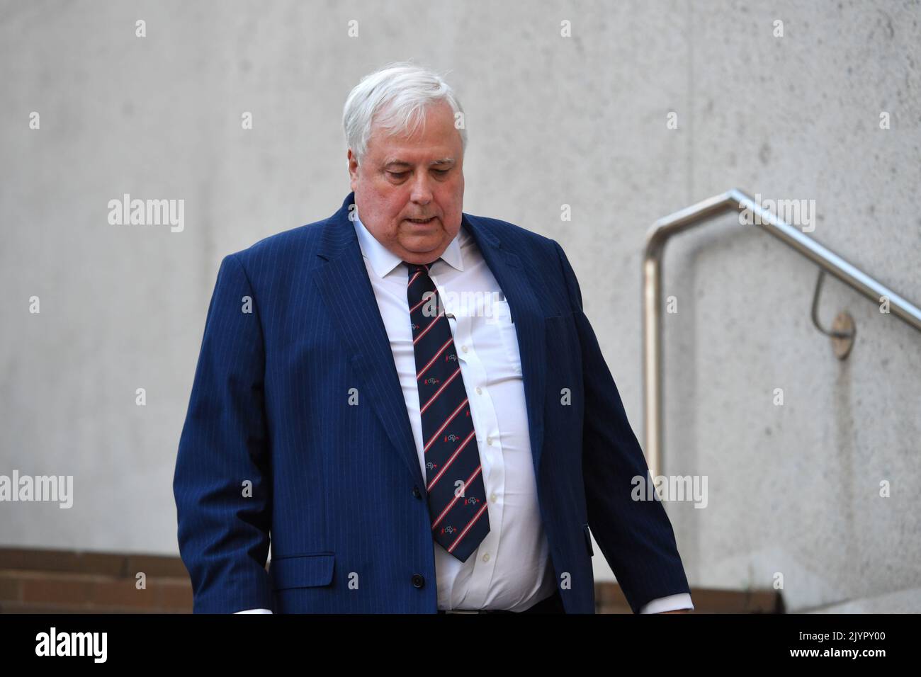 Businessman Clive Palmer leaves the High Court of Australia in Canberra ...