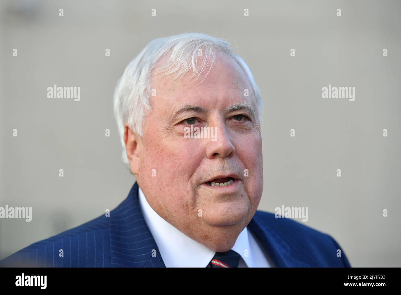 Businessman Clive Palmer leaves the High Court of Australia in Canberra ...
