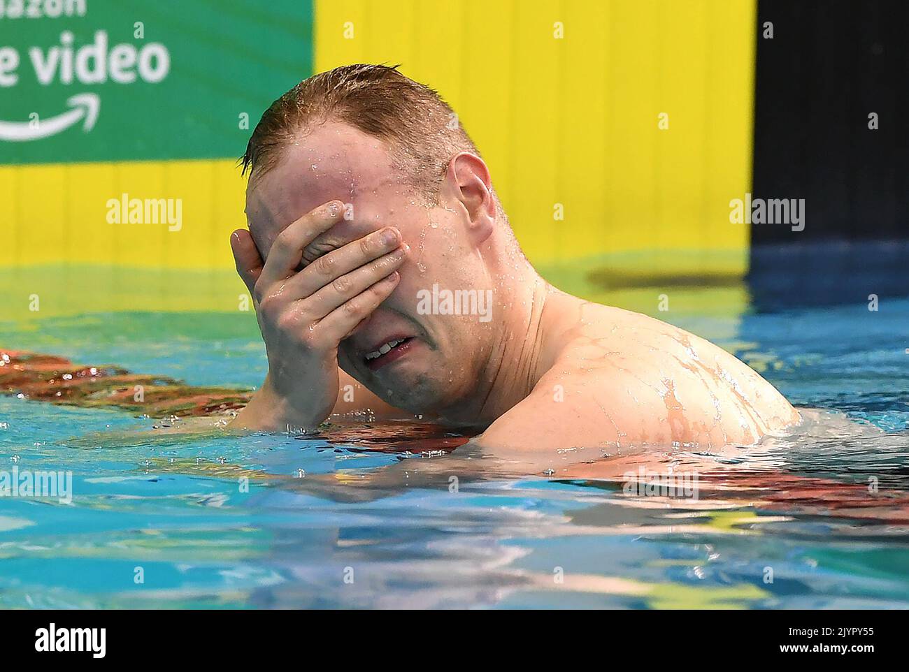 Matthew Wilson reacts after failing to qualify after the Men’s 200m ...
