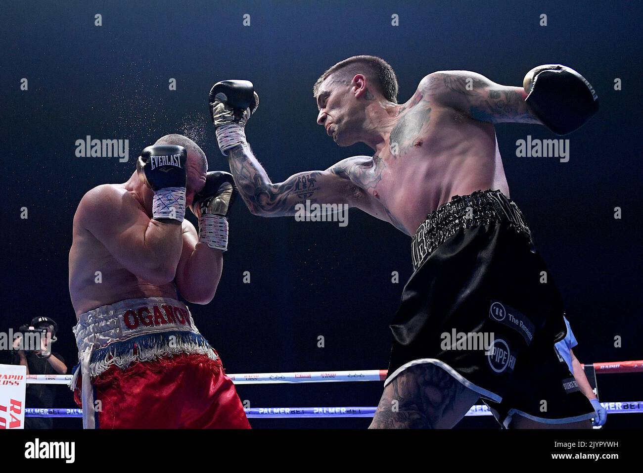 Jason Whateley (right) and Victor Oganov during their Undercard Bout ...