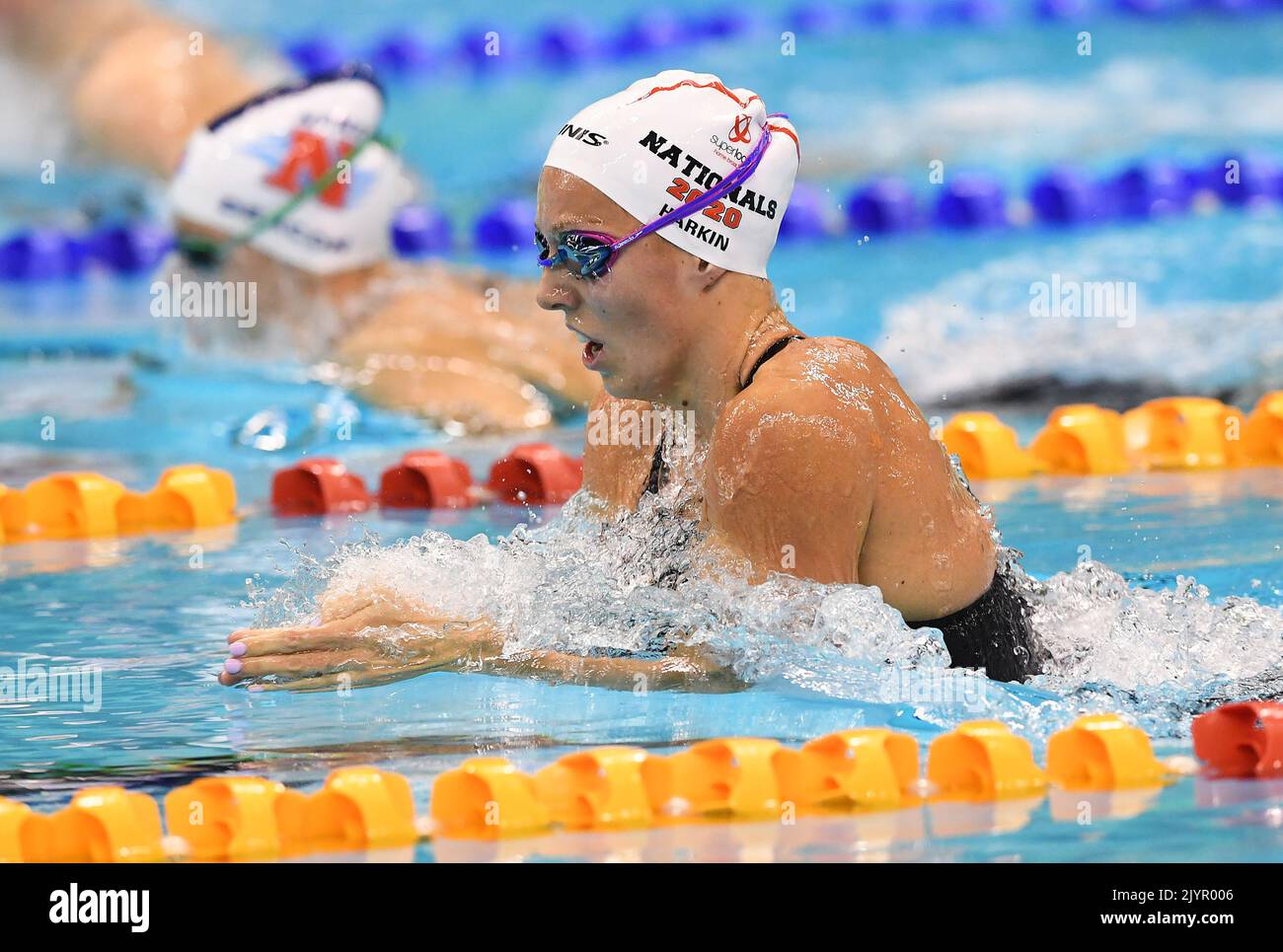 Abbey Harkin swims during the Women’s 200m Breaststroke Final at the ...