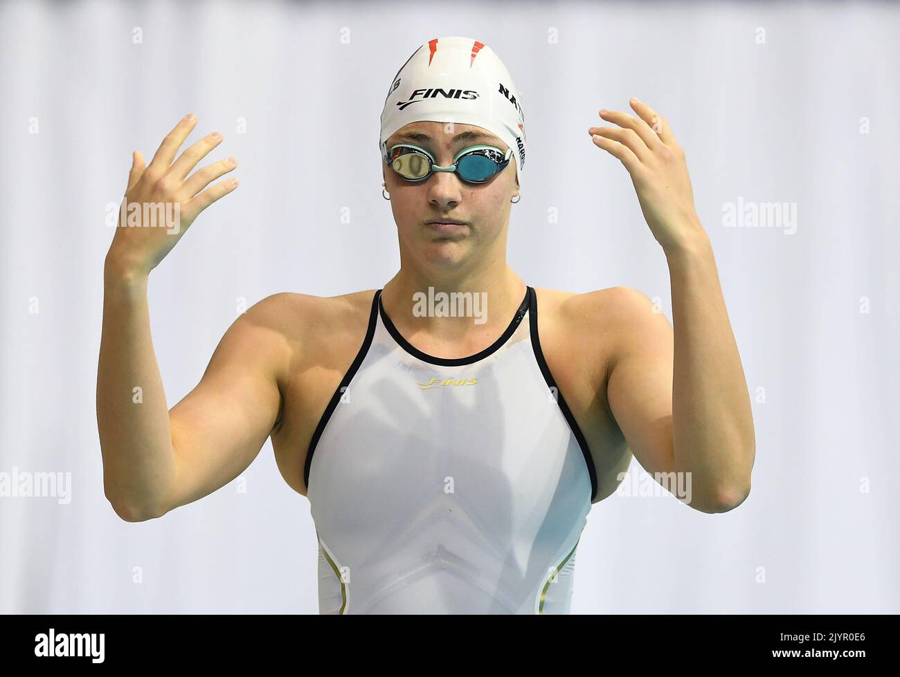 Meg Harris prepares to swim in the Women’s 50m Freestyle Heats at the ...