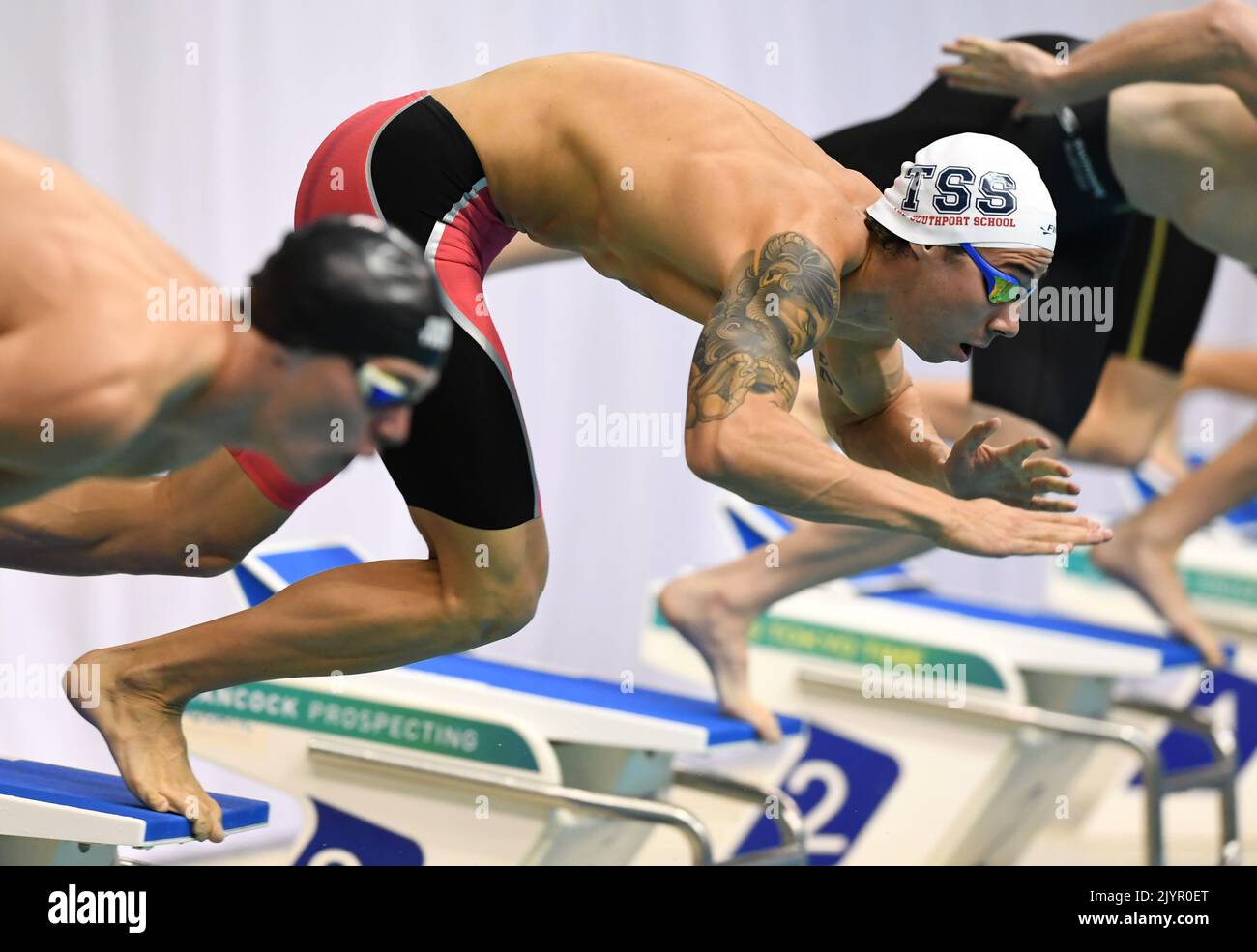 Grayson Bell swimming the Men’s 50m Freestyle Heats at the Australian Swimming Trials for Tokyo ...